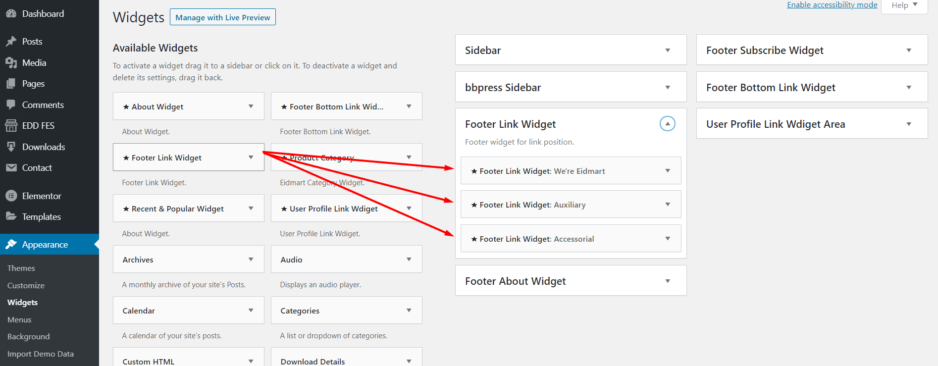 Settings Custom Widgets Documentation Wpninjadevs