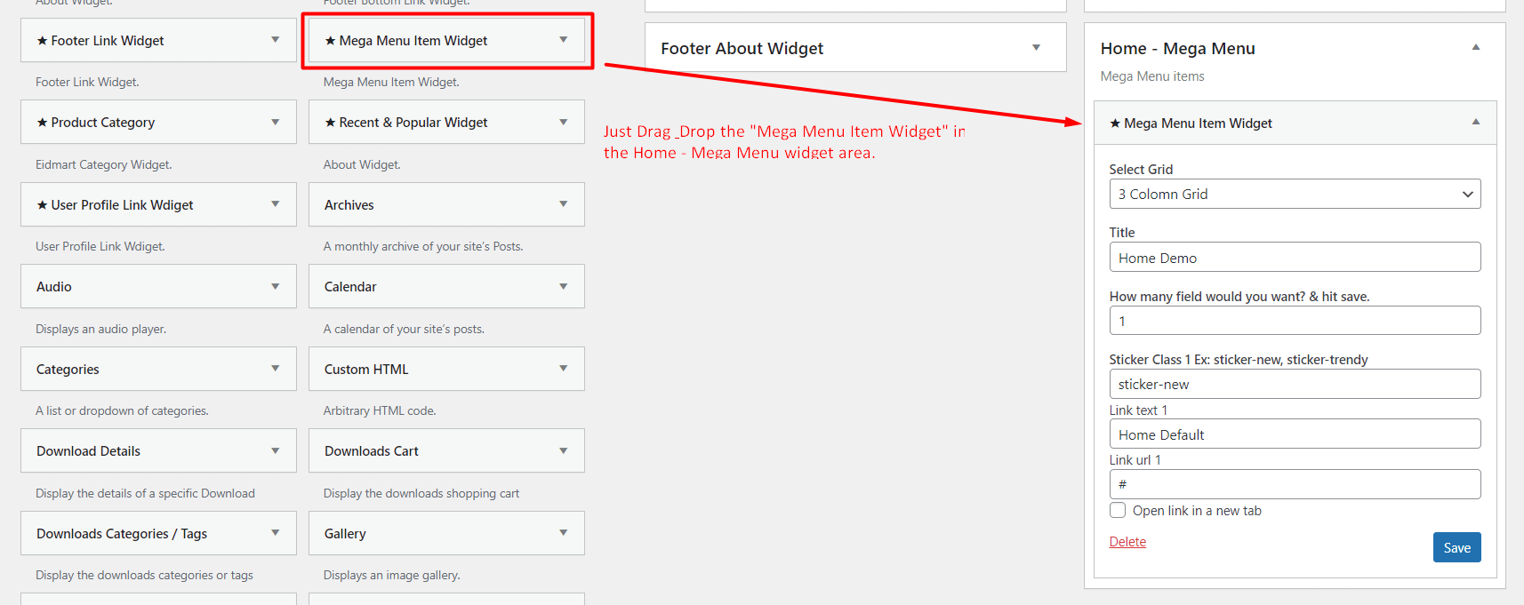 Create Mega Menu – Documentation | wpninjaDevs