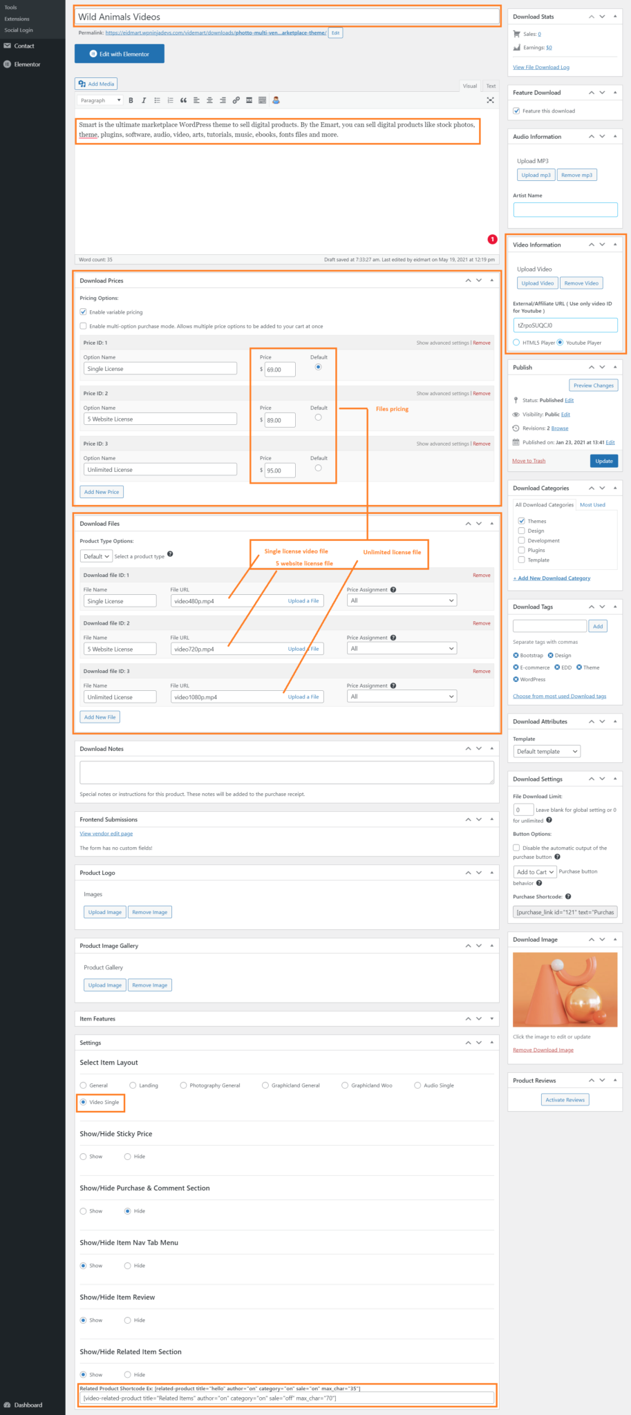 How to upload video file in Eidmart theme – Documentation | wpninjaDevs